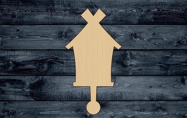 Clock Wall Cuckoo Wood Cutout Shape Silhouette Blank Unpainted Sign 1/