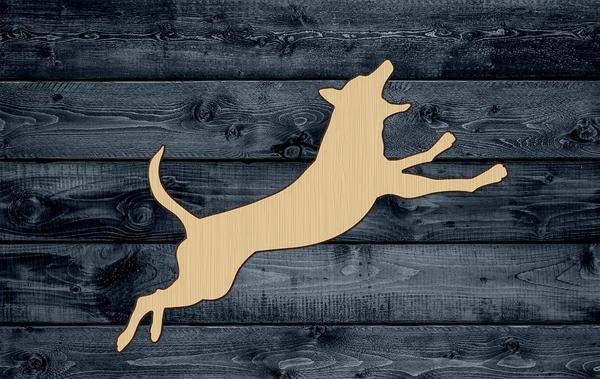 Dog Jump Pup Pet Wood Cutout Shape Silhouette Blank Unpainted Sign 1/4